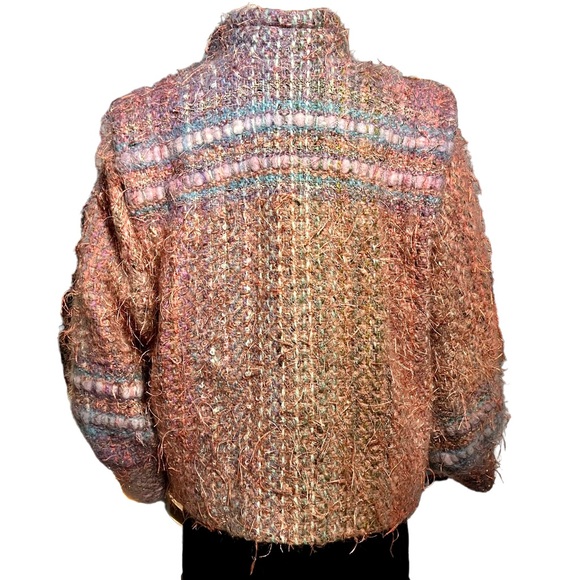 FIBERWORK | Jackets & Coats | Fiberwork Woven Tweed Angora Jacket ...
